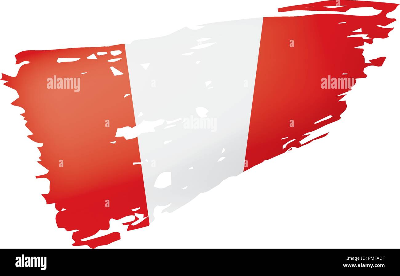 Peru flag, vector illustration on a white background Stock Vector Image ...
