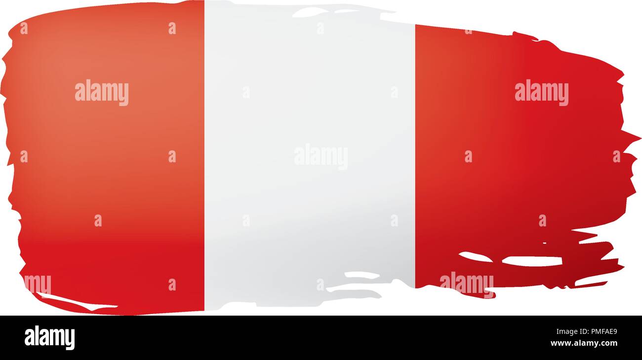 Peru flag, vector illustration on a white background Stock Vector Image ...