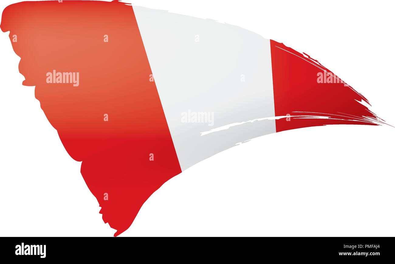 Peru flag, vector illustration on a white background Stock Vector Image ...