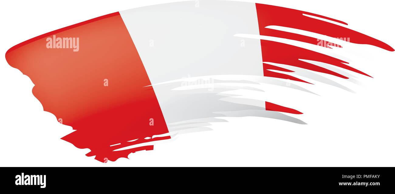 Peru flag, vector illustration on a white background Stock Vector Image ...