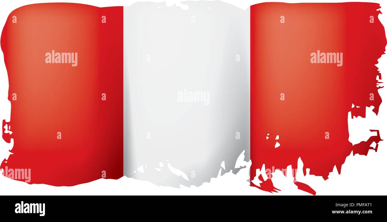Peru flag, vector illustration on a white background Stock Vector Image ...