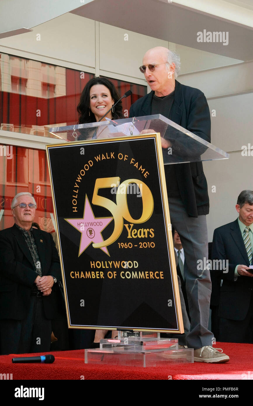 Julia Louis-Dreyfus and Larry David at the Hollywood Chamber of ...