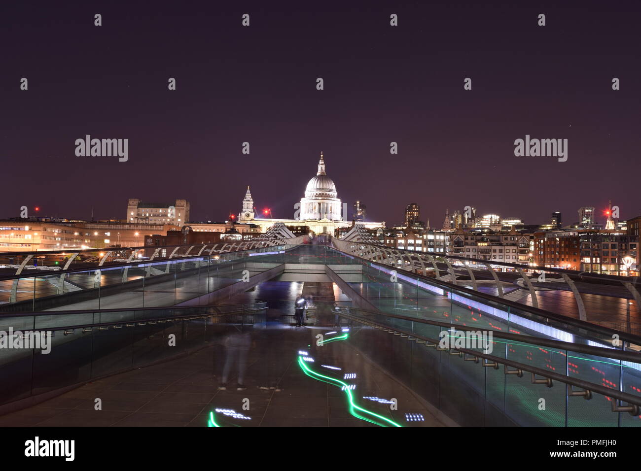 London South Bank by night using long exposures to create light trails ...