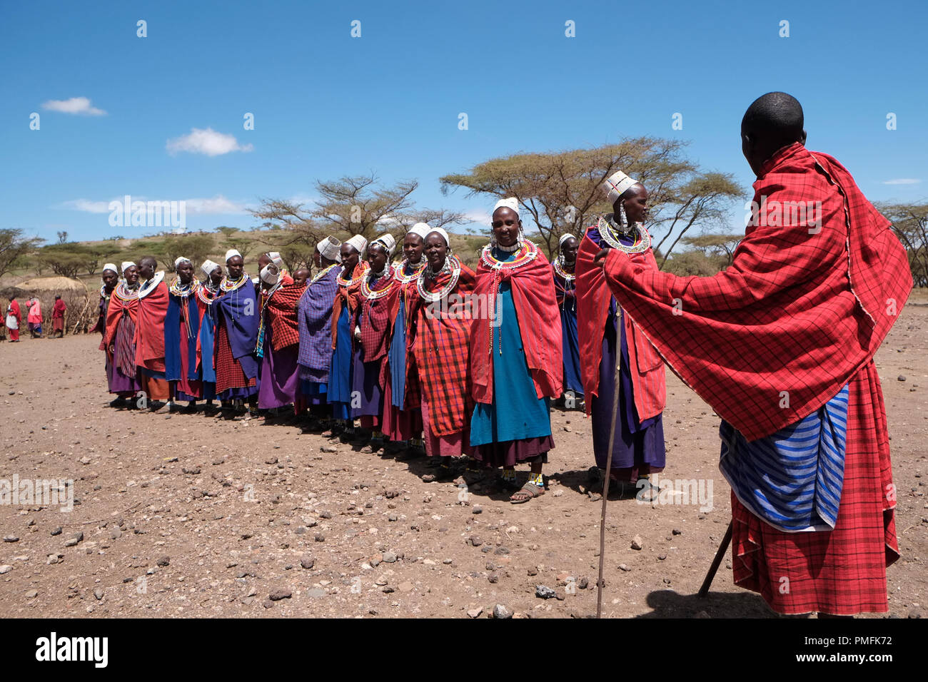 Maasai women in traditional costumes hi-res stock photography and ...