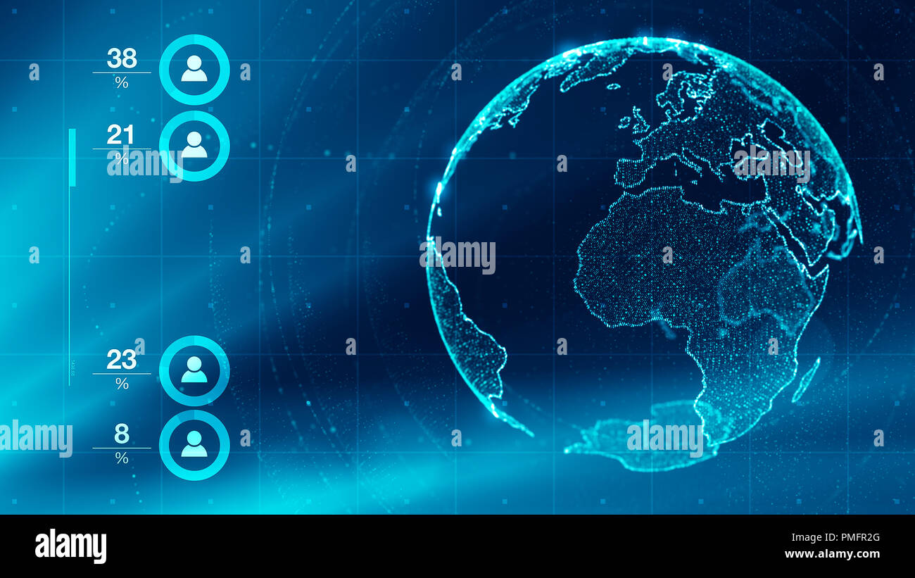 Worldwide global business data infographics, conceptual illustration ...