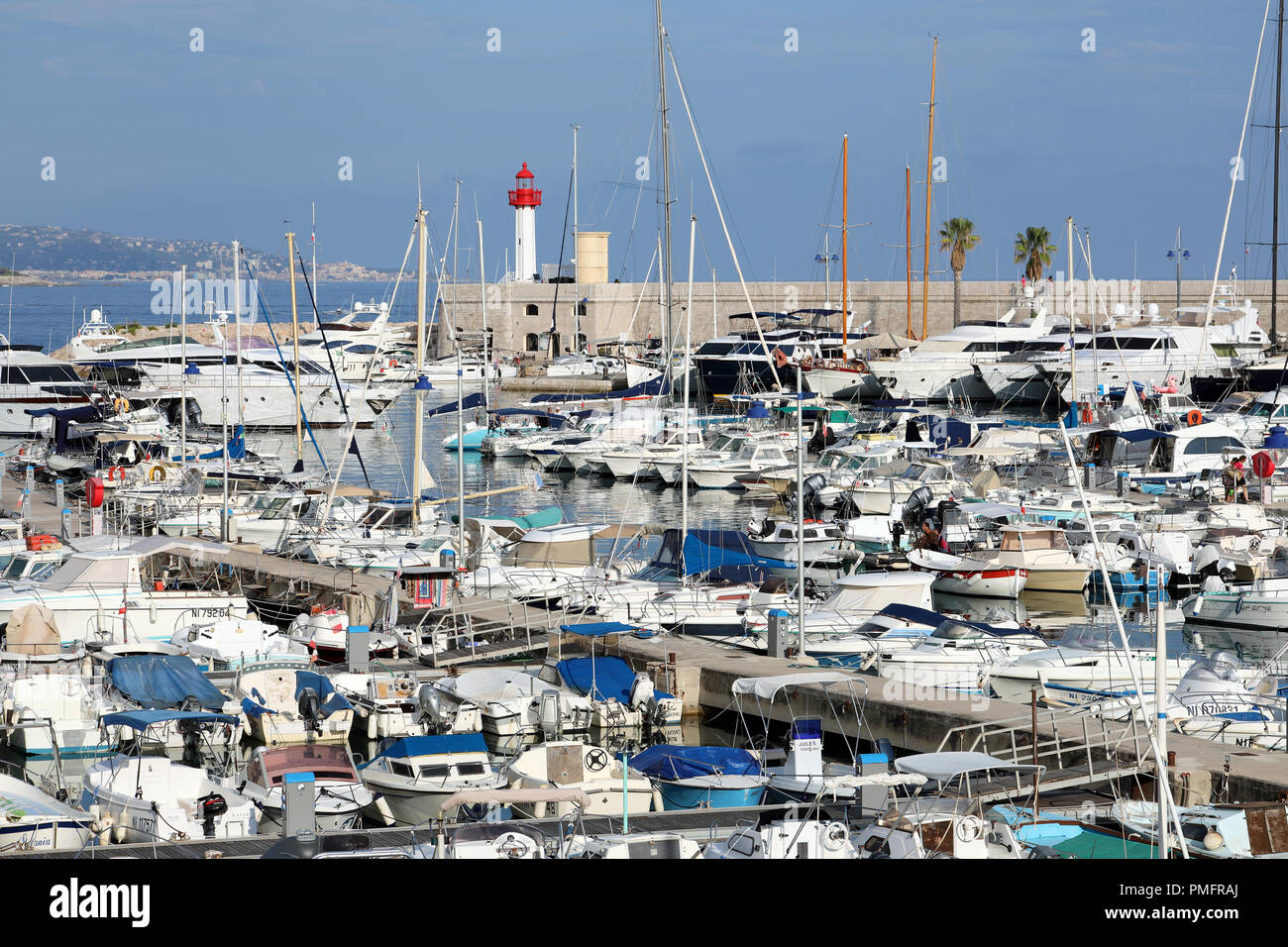 Menton, France - September 16, 2018: Panoramic View Of Port Garavan In ...