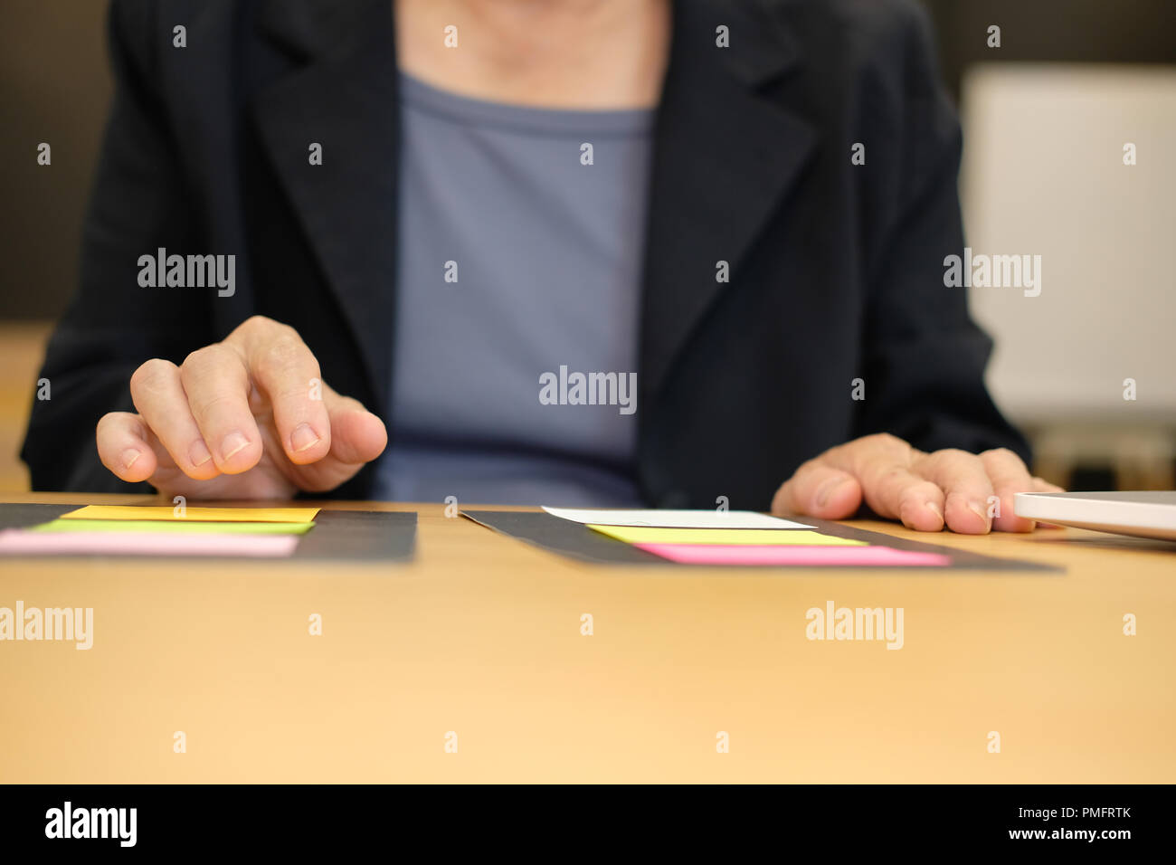 user experience workplace. UX designer desk with tablet layout. UI ...
