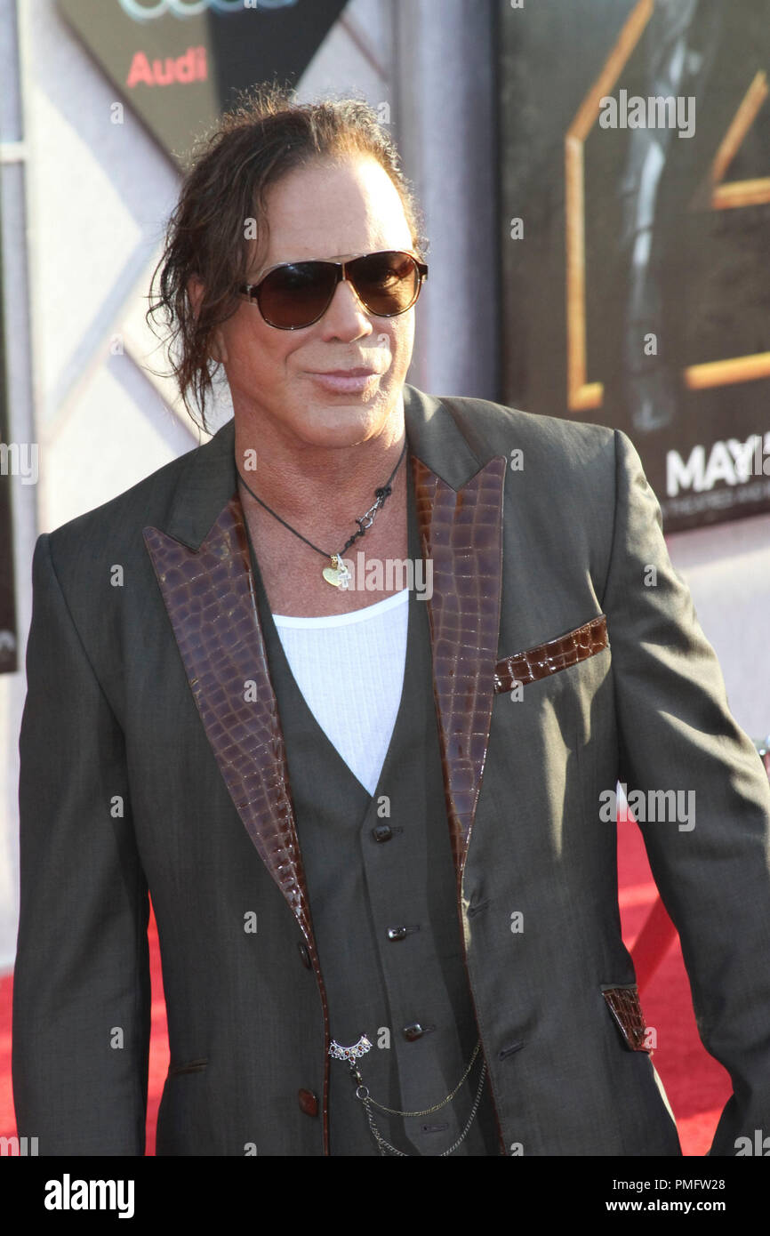 Mickey Rourke at the World Premiere of Paramount Pictures and Marvel ...