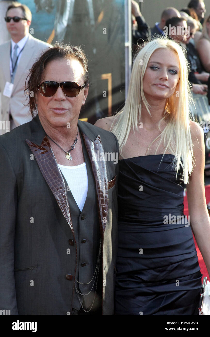 Mickey Rourke and date Anastassija Makarenko at the World Premiere of ...