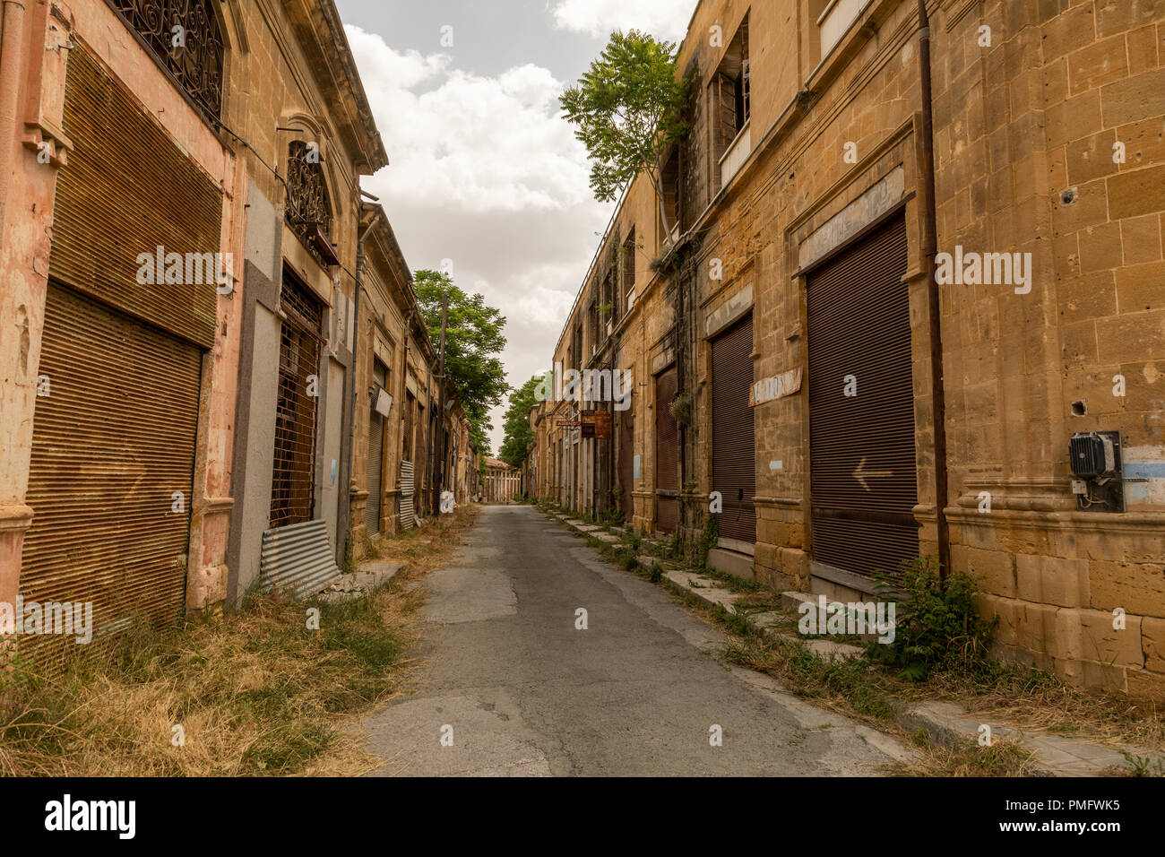 Ledra Street, part of the green line buffer zone patrolled by the U.N ...