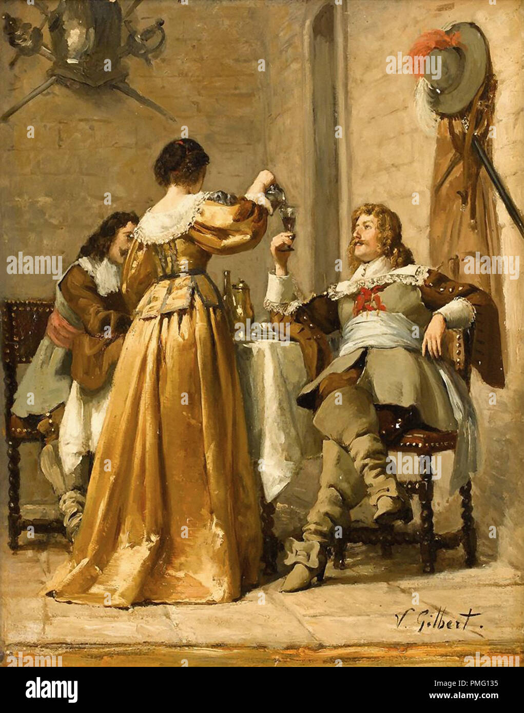 Gilbert Victor Gabriel - Having a Drink Stock Photo - Alamy