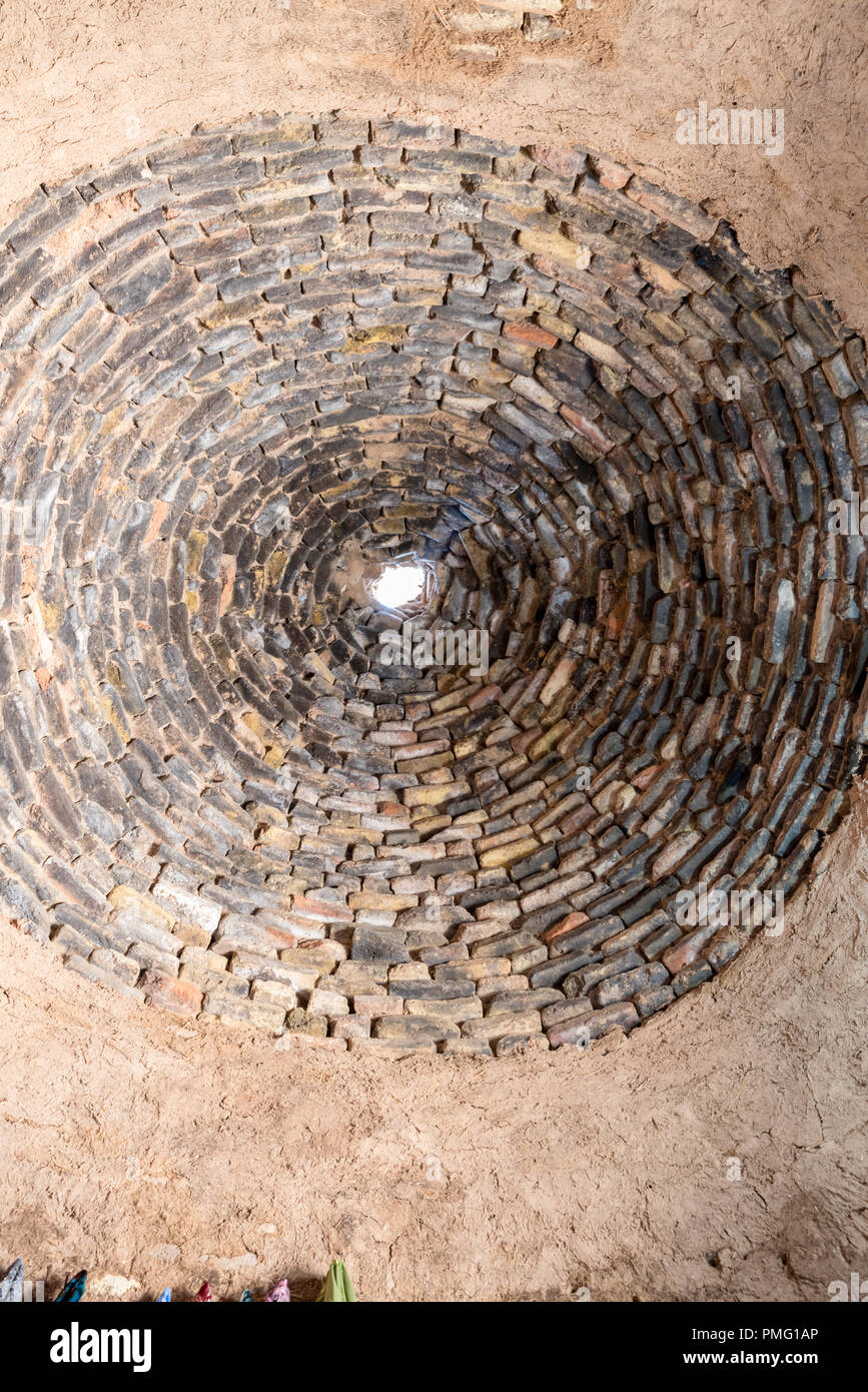 Top conic view of traditional beehive mud brick desert houses in ...