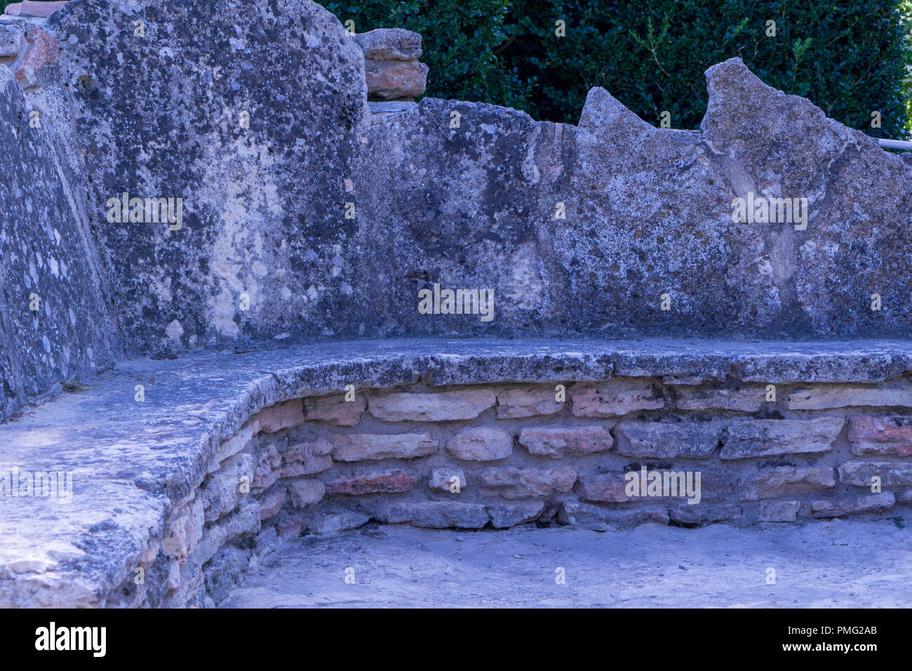 Ancient stone bench Stock Photo - Alamy