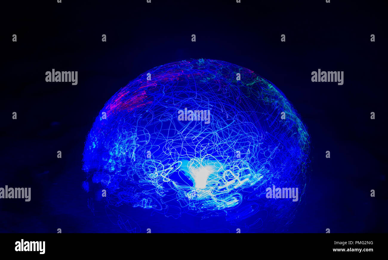 Neon light painting Stock Photo - Alamy