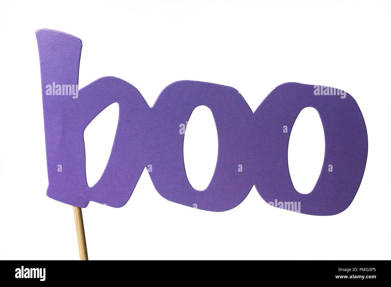 Purple boo short fun saying as photo booth prop for Halloween isolated ...