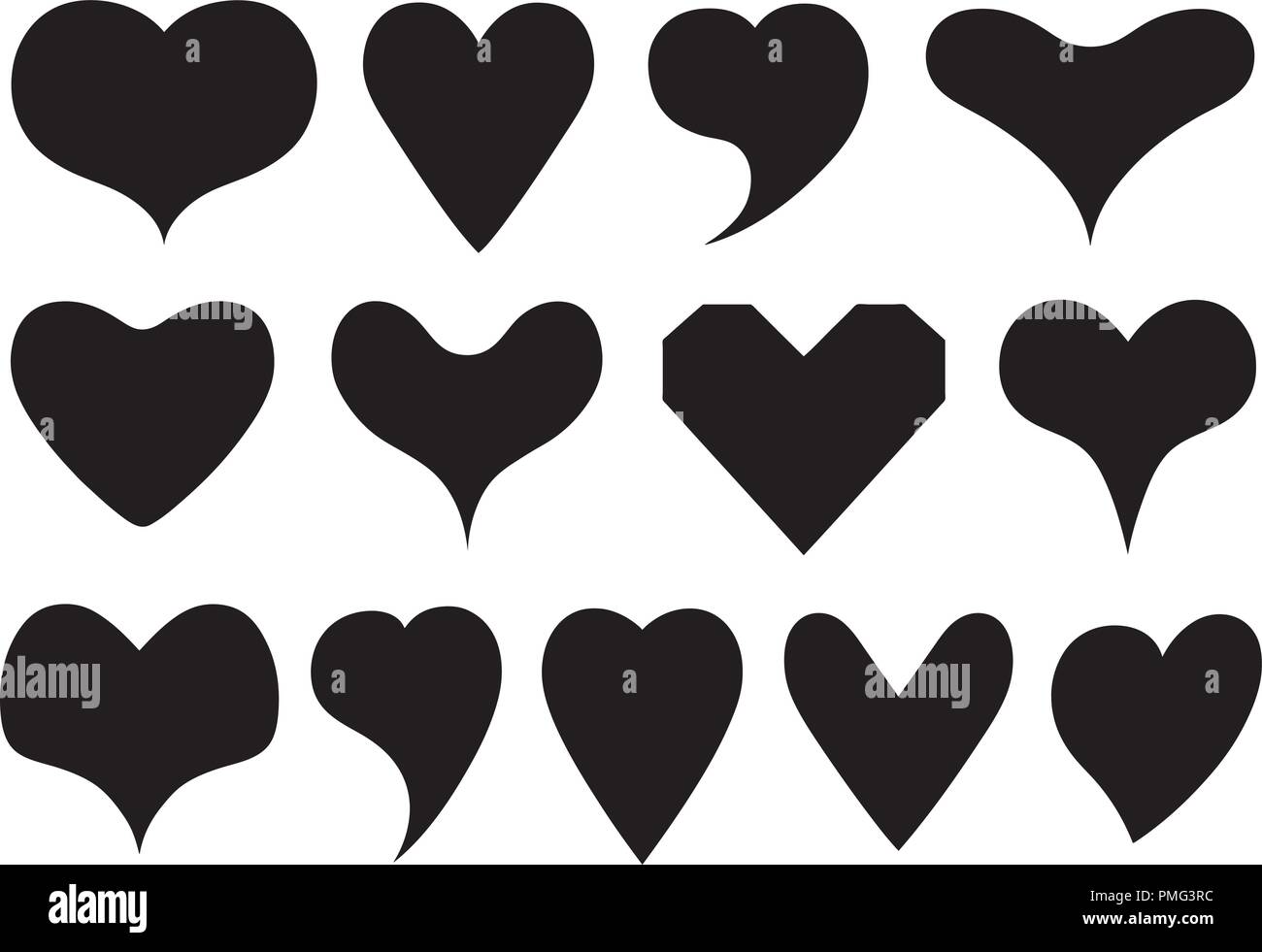 Set of different hearts isolated on white Stock Vector Image & Art - Alamy