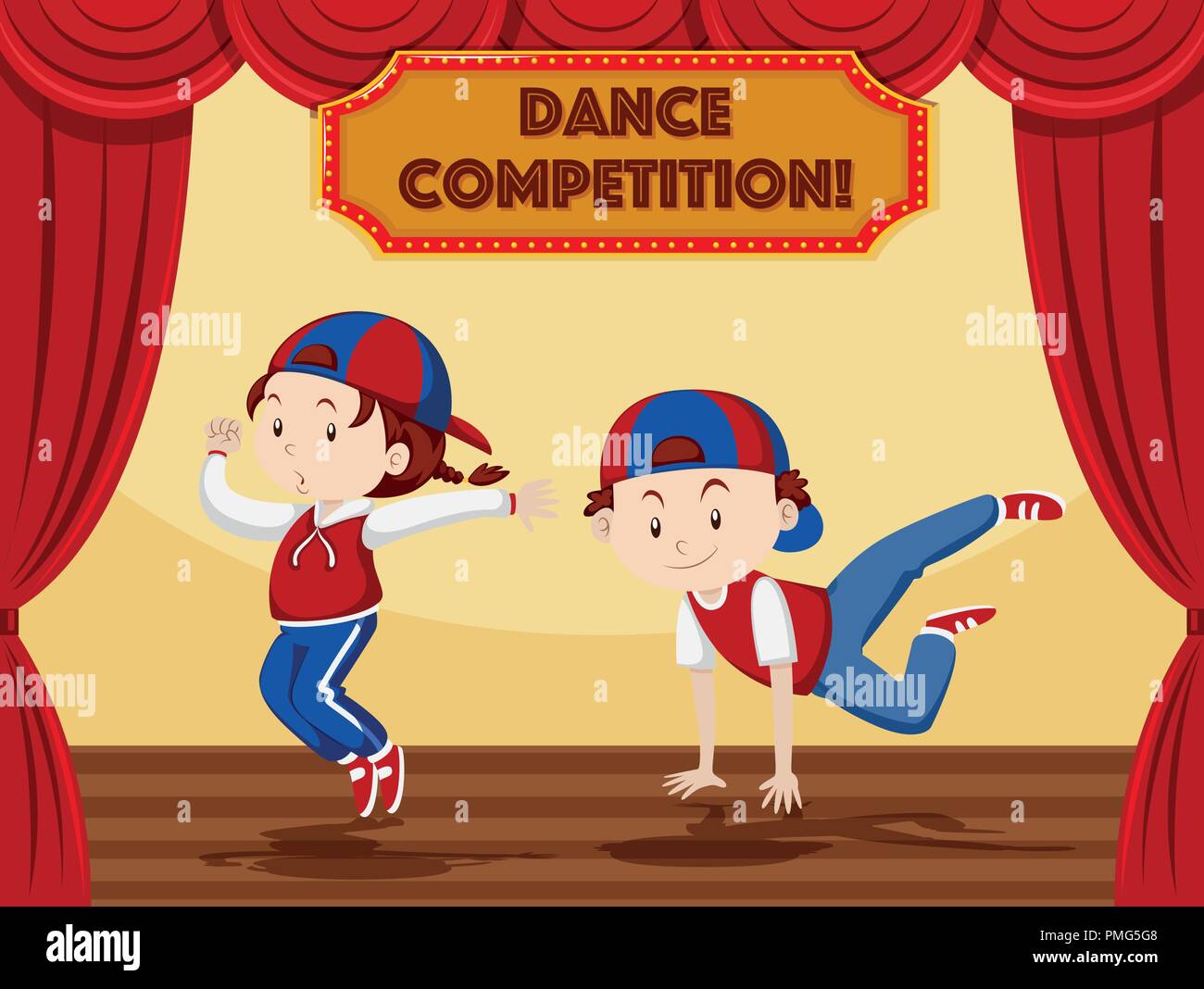 Street dance performance on stage illustration Stock Vector Image & Art ...