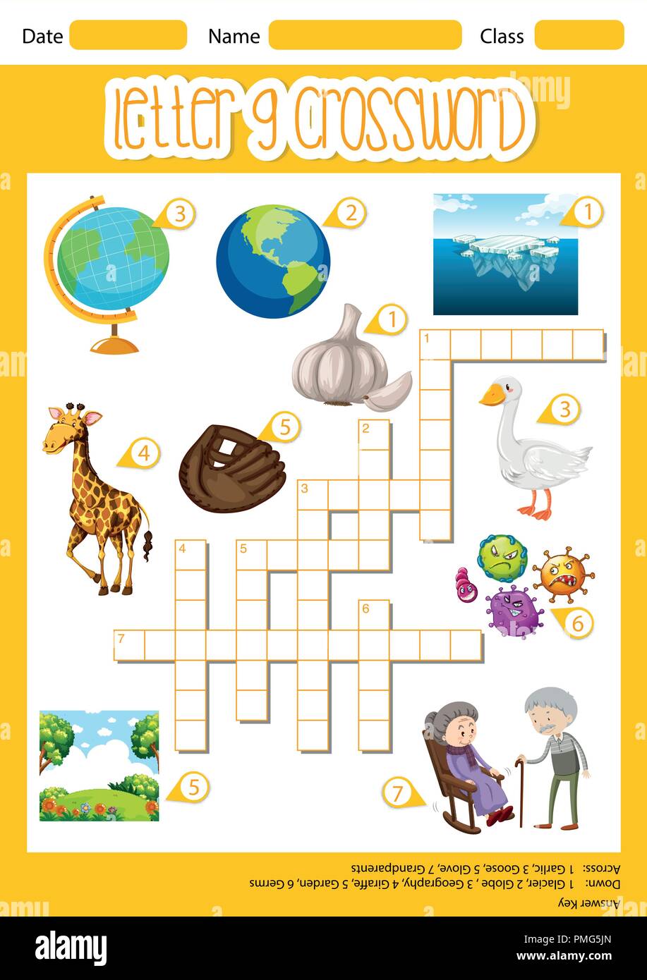 The Letter G Crossword illustration Stock Vector Image & Art - Alamy