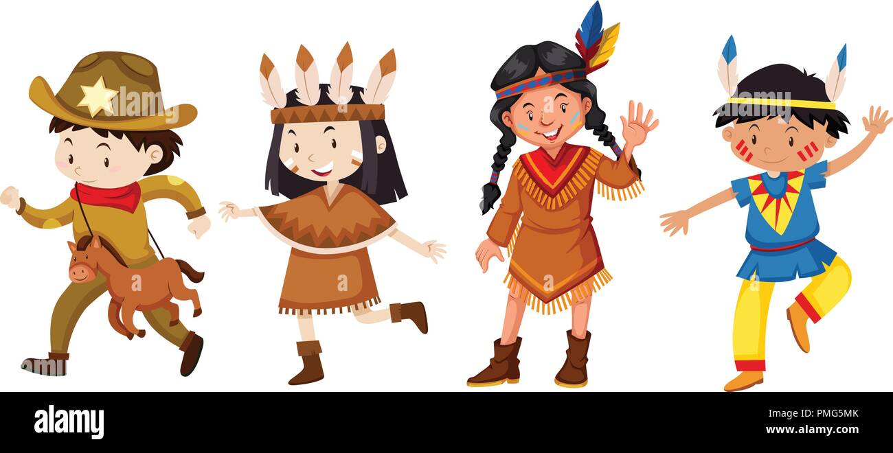 Illustration children in costume Stock Vector Images - Alamy