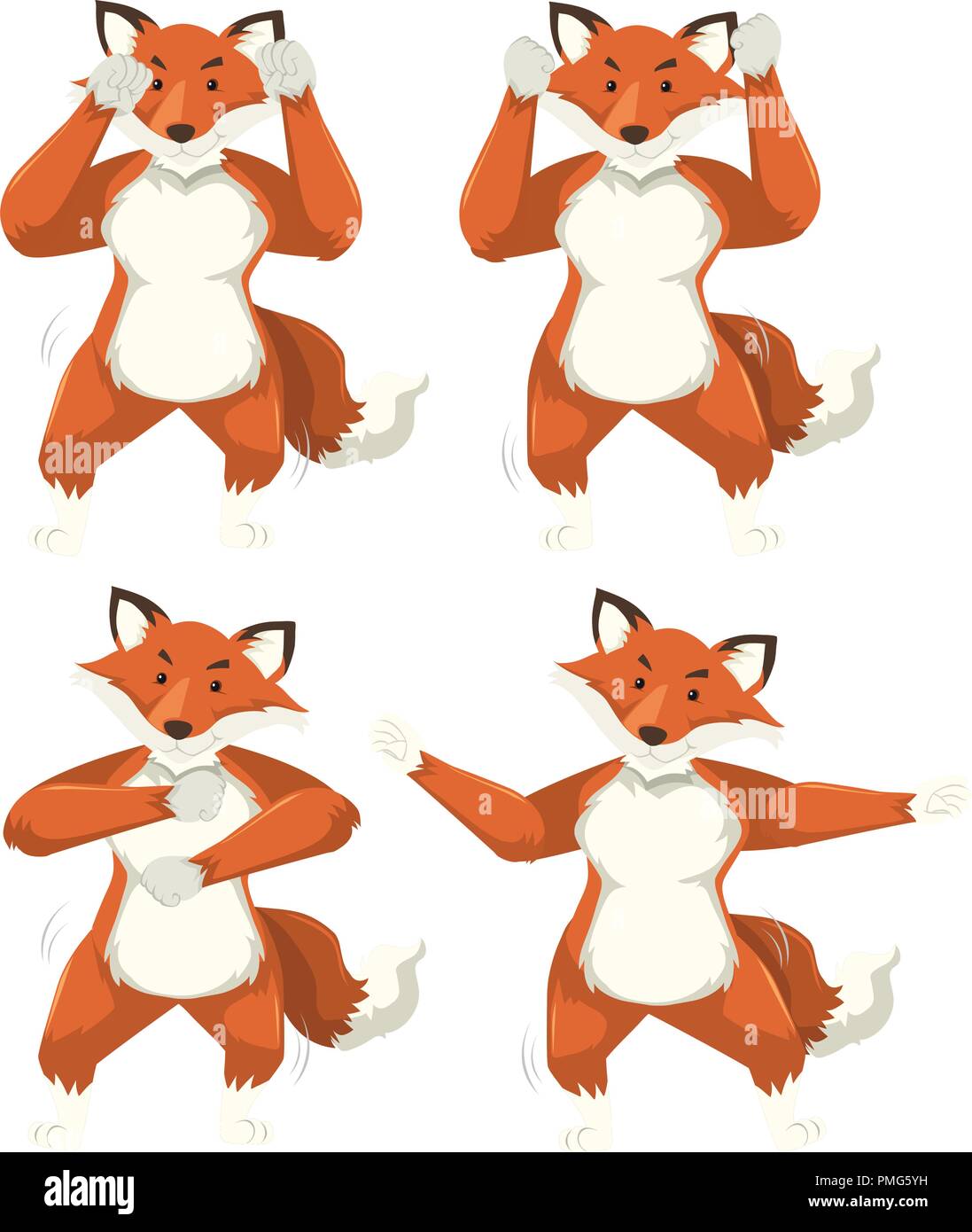 Set of fox dance moves illustration Stock Vector Image & Art - Alamy