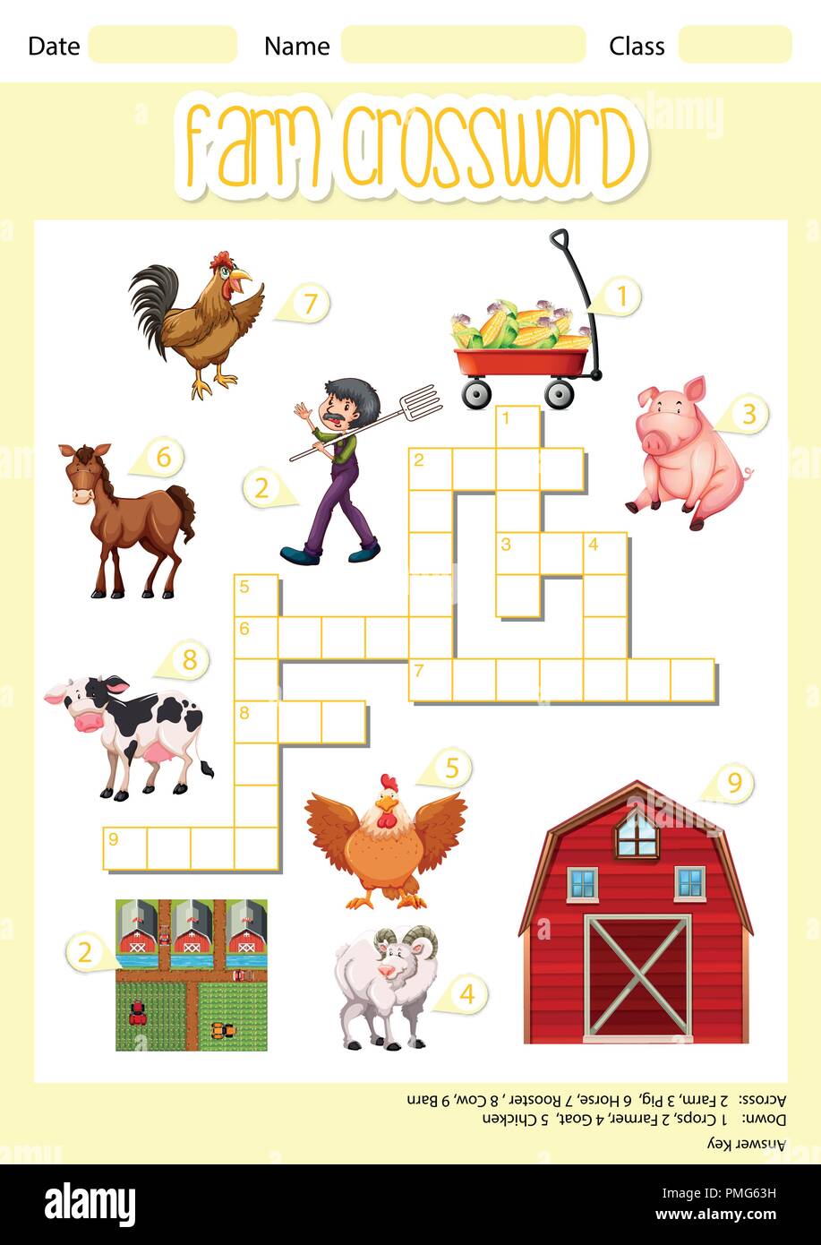 A farm crossword sheet illustration Stock Vector Image & Art - Alamy