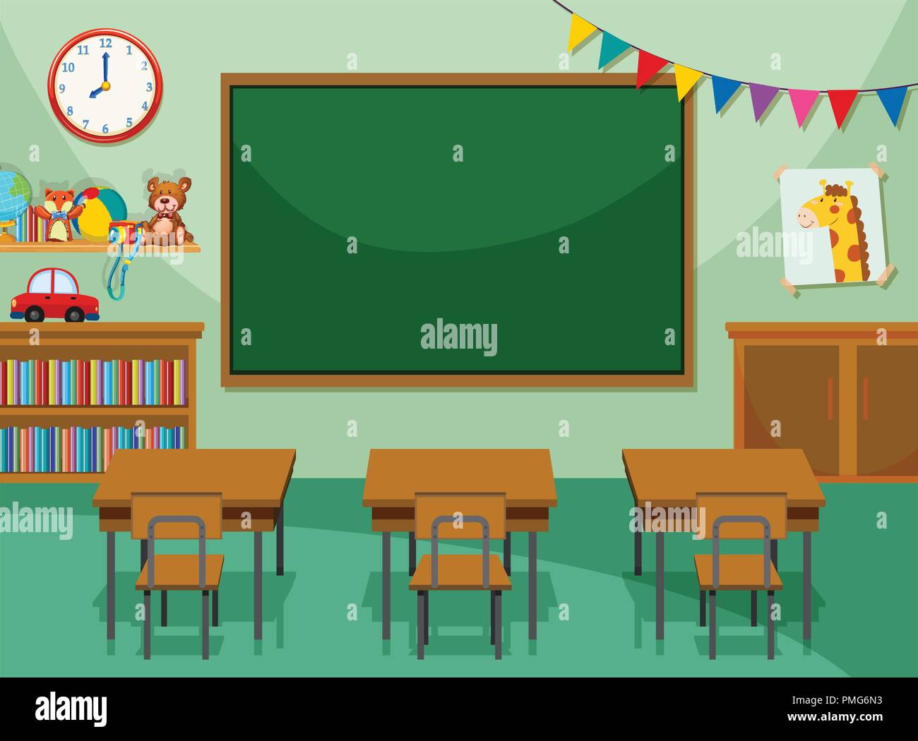 Interior of class room illustration Stock Vector Image & Art - Alamy