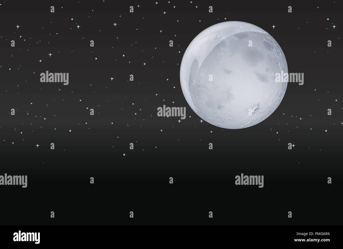 Moon in the dark night illustration Stock Vector Image & Art - Alamy