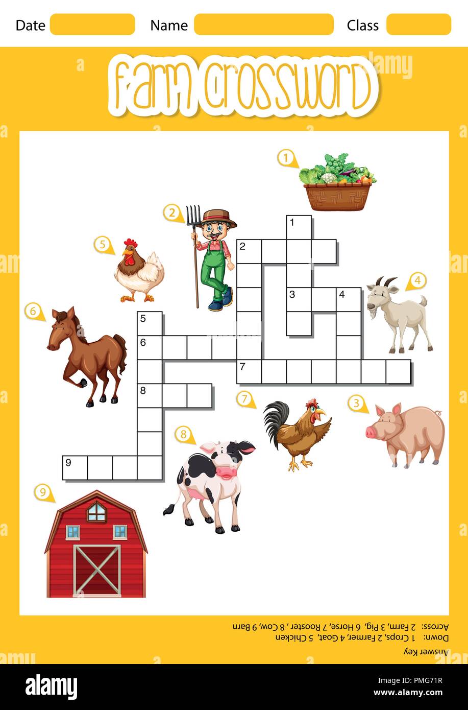 A farm crossword sheet illustration Stock Vector Image & Art - Alamy