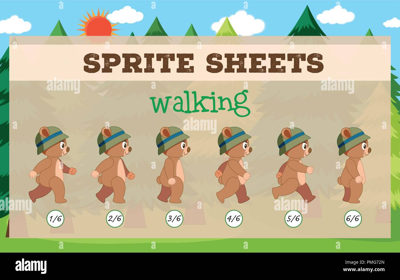Sprite sheets walking game template illustration Stock Vector Image ...