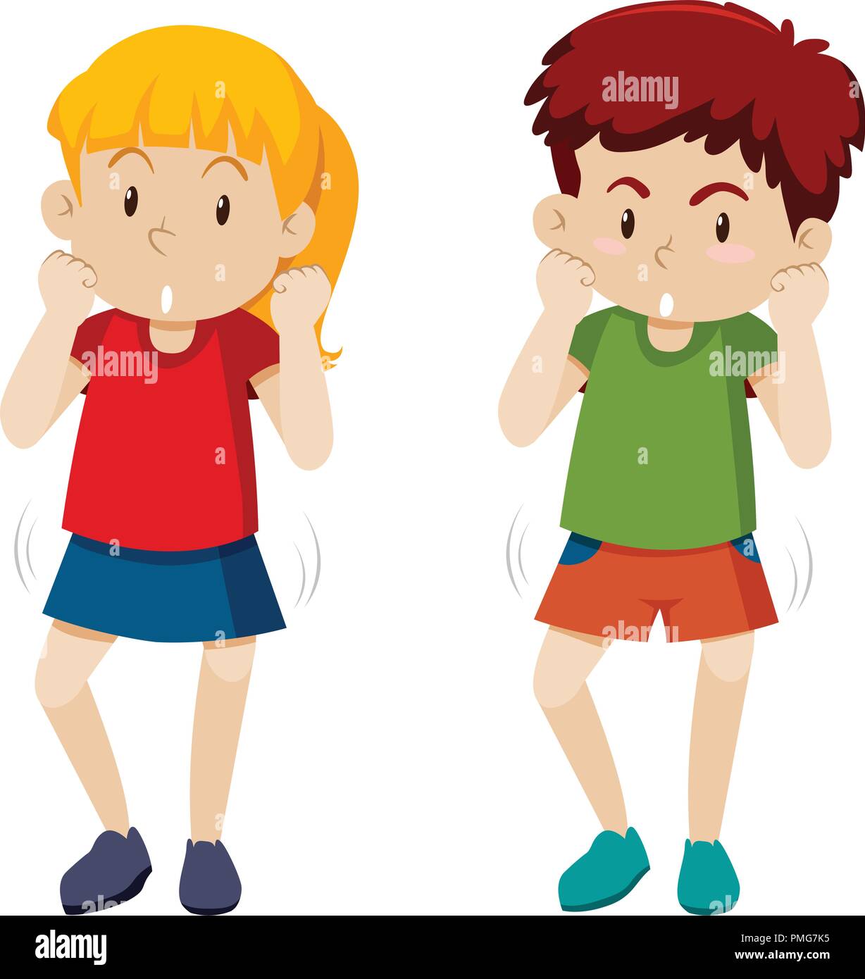 Cartoon Girl And Boy Dancing