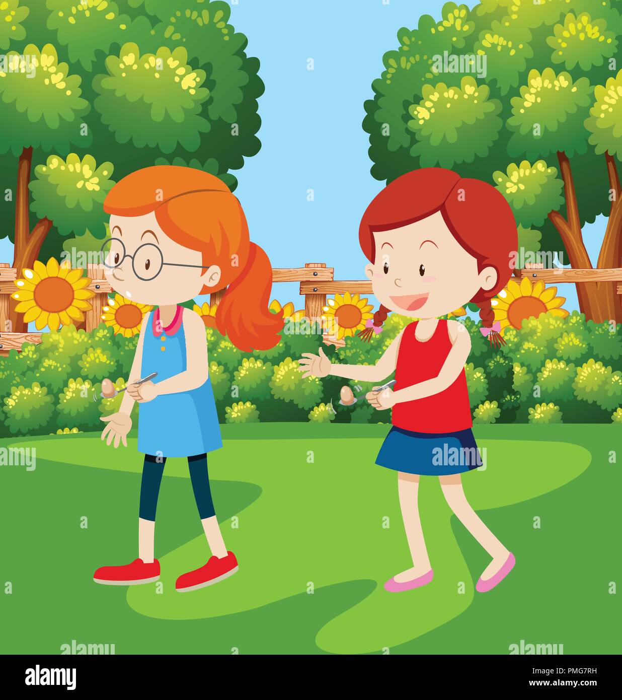 Egg and spoon race Stock Vector Images - Alamy