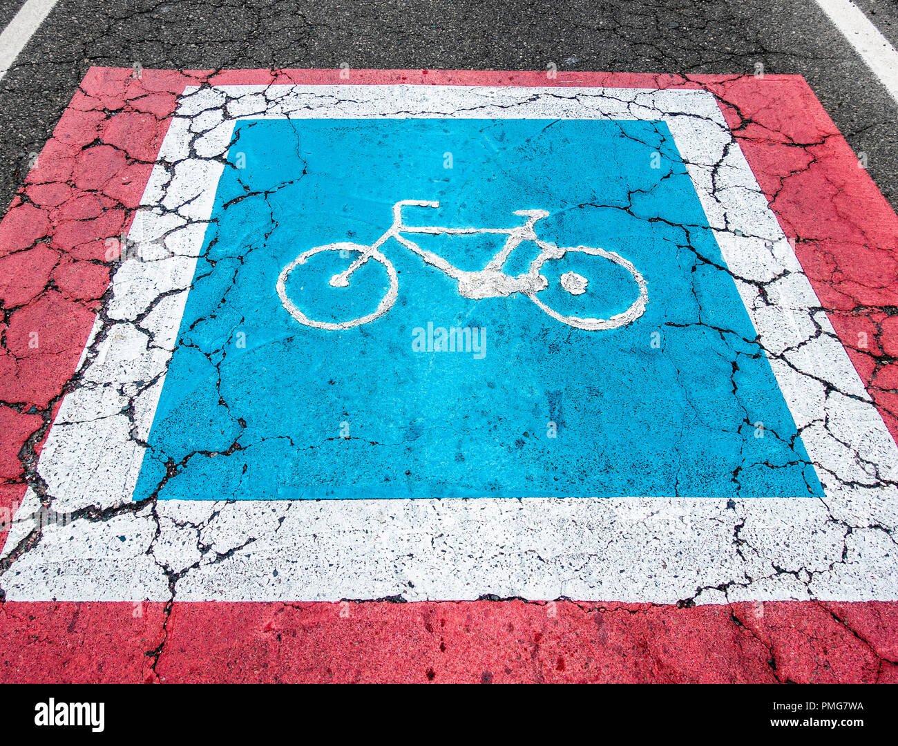 Marking on cycle lane hi-res stock photography and images - Alamy