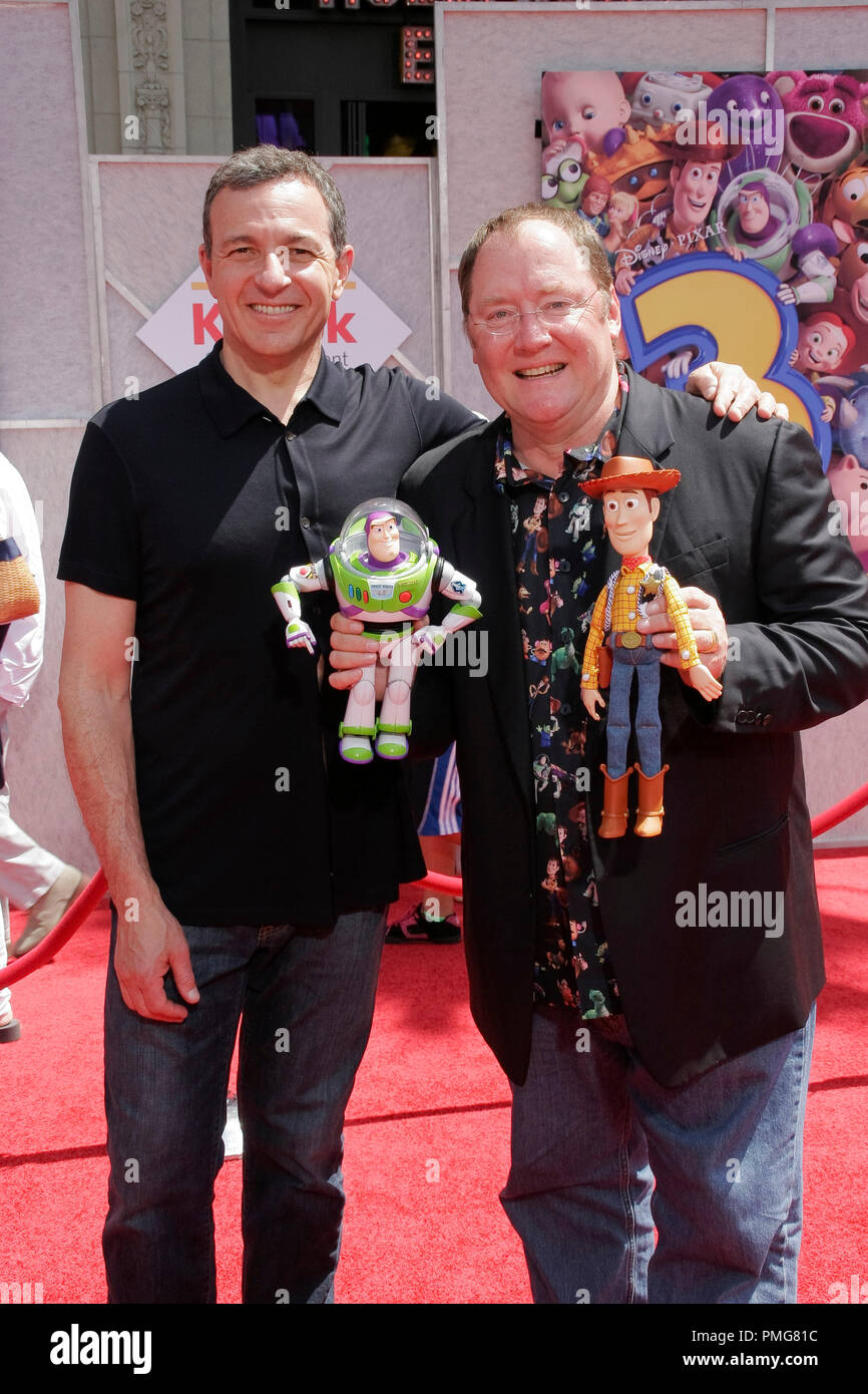 Robert Alan "Bob" Iger and John Lasseter at the Premiere of Disney ...