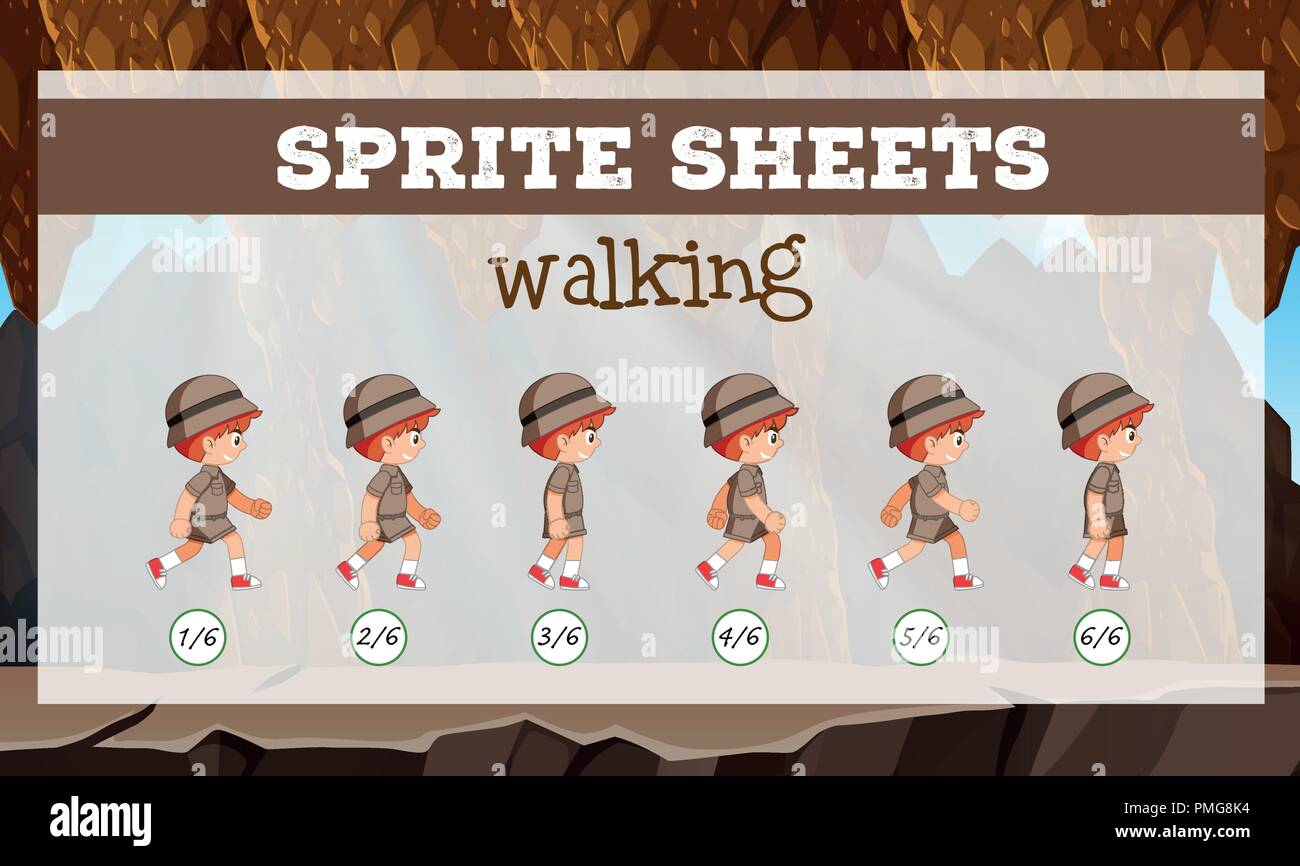 Sprite sheet boy walking illustration Stock Vector Image & Art - Alamy