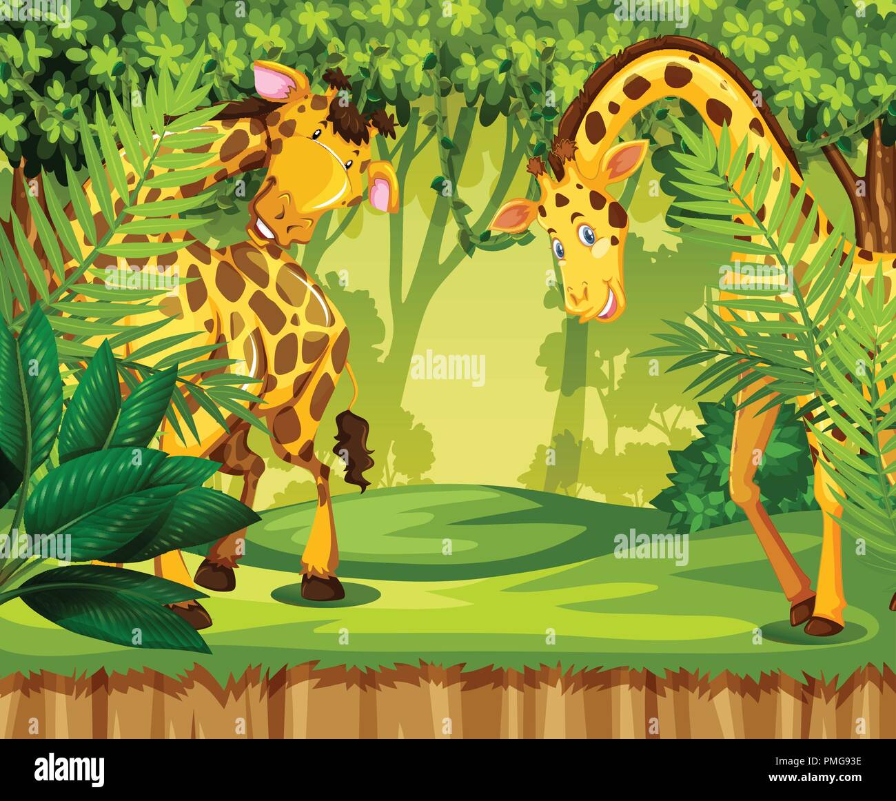 Jungle Cartoon Giraffe