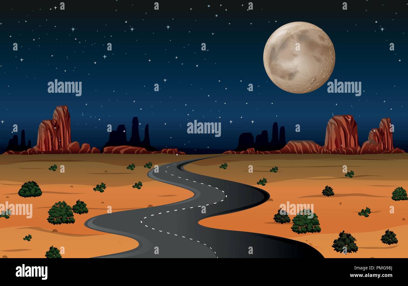 Desert night america Stock Vector Images - Alamy