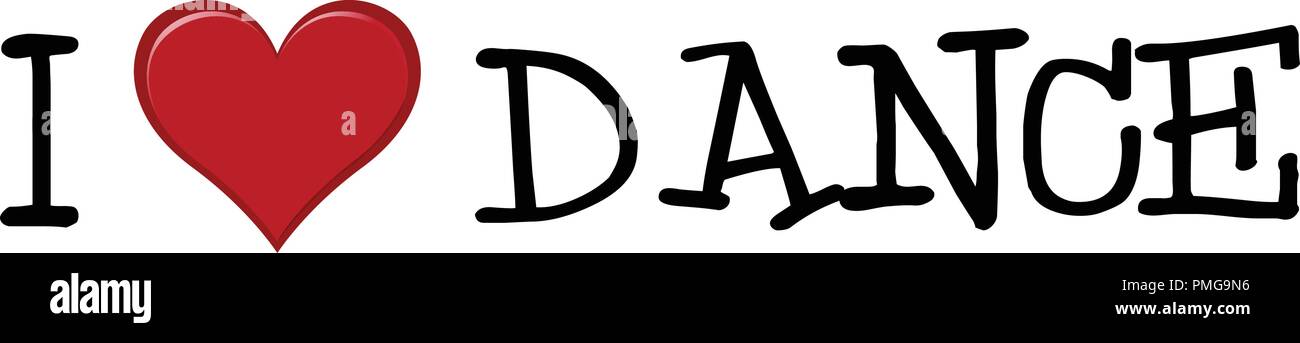 I love dance icon on white background illustration Stock Vector Image ...