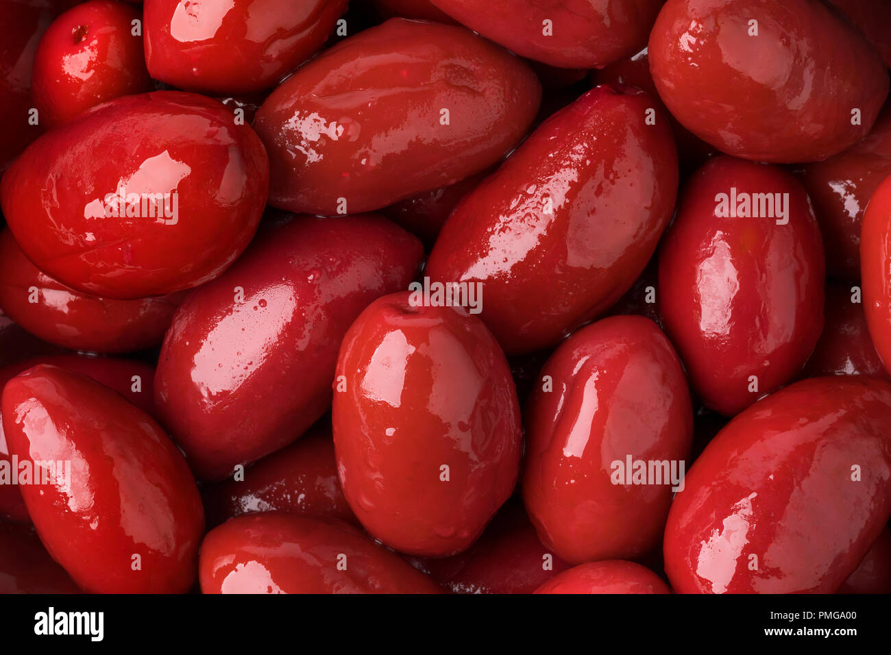 Red Italian Bella olives full frame close up Stock Photo - Alamy