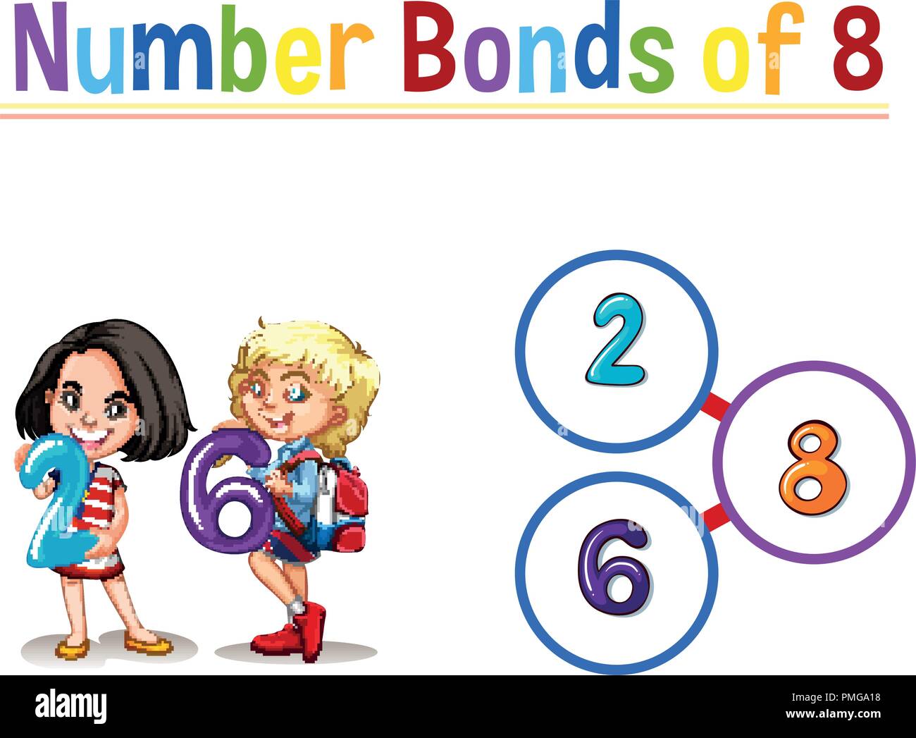 Number bond of six illustration Stock Vector Image & Art - Alamy
