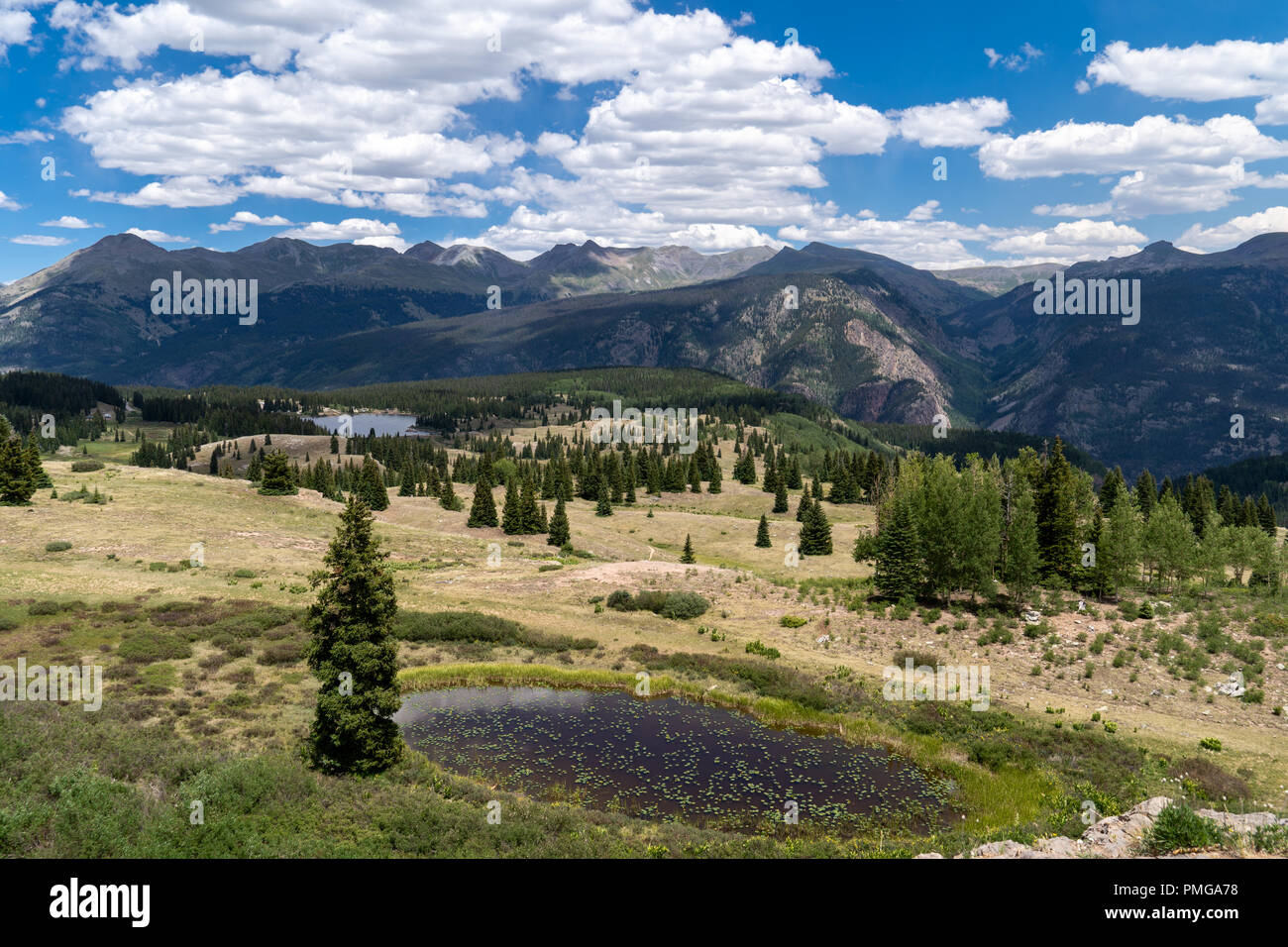 VIew of Molas Pass along the Million Dollar Highway in Colorado's San ...