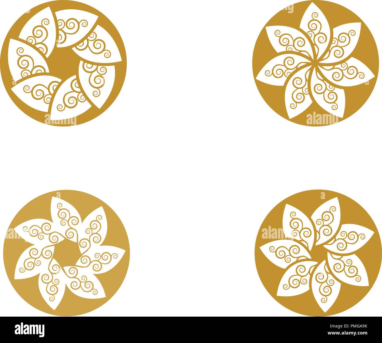 Circle flower icon Logo Template vector illustration design Stock ...