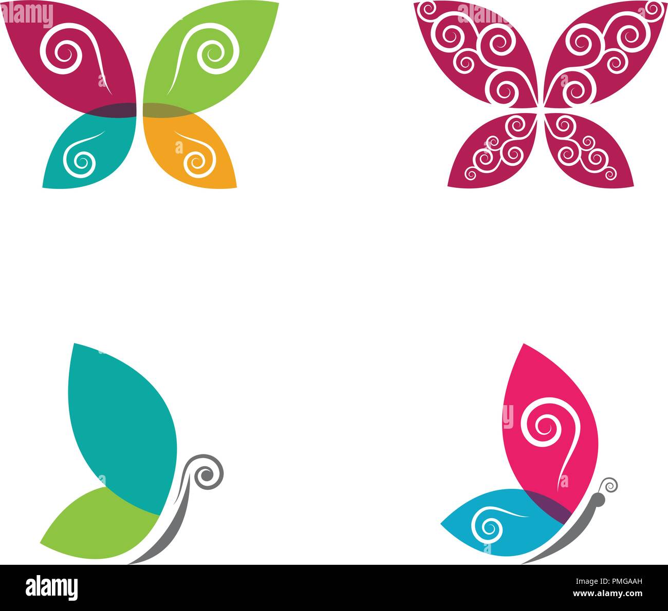 Butterfly logo template hi-res stock photography and images - Alamy