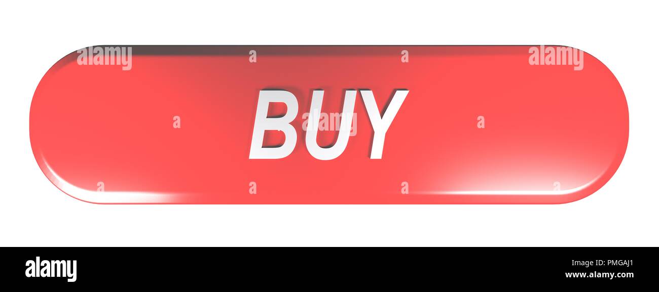 Red rounded rectangle push button BUY - 3D rendering Stock Photo - Alamy
