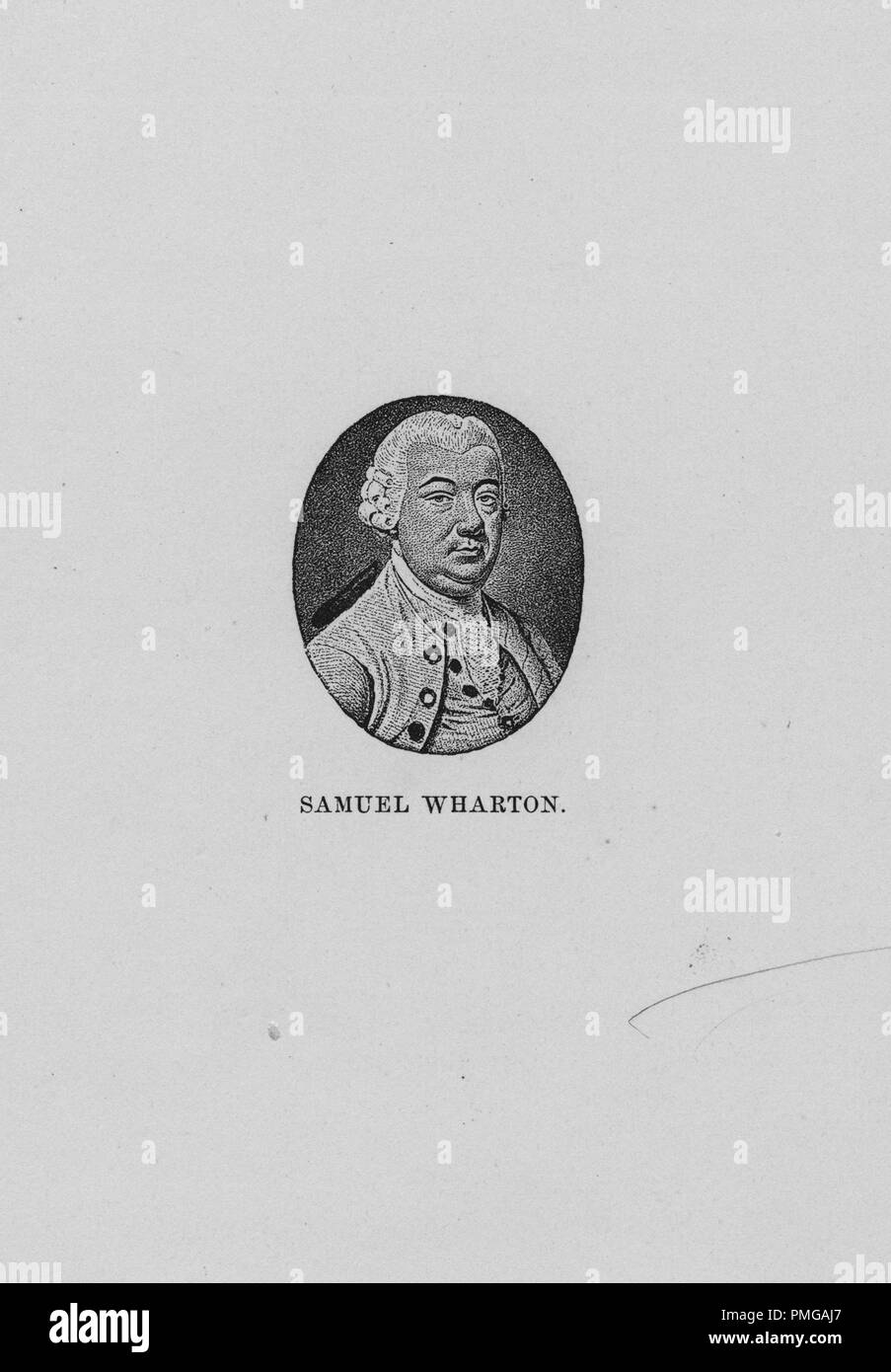 Engraved portrait of Samuel Wharton, a politician from Dover in Kent ...