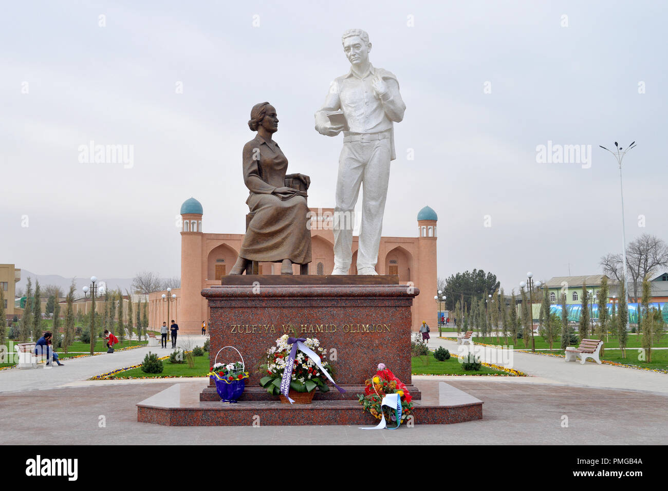 photography with scene of the monument writer and poet Zulfiya va Hamid ...