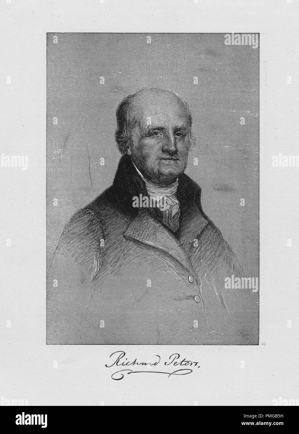 Engraved portrait of Richard Peters, member of the Continental Congress ...
