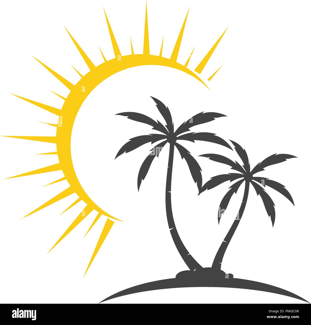 Palm tree summer logo template vector illustration Stock Vector Image ...