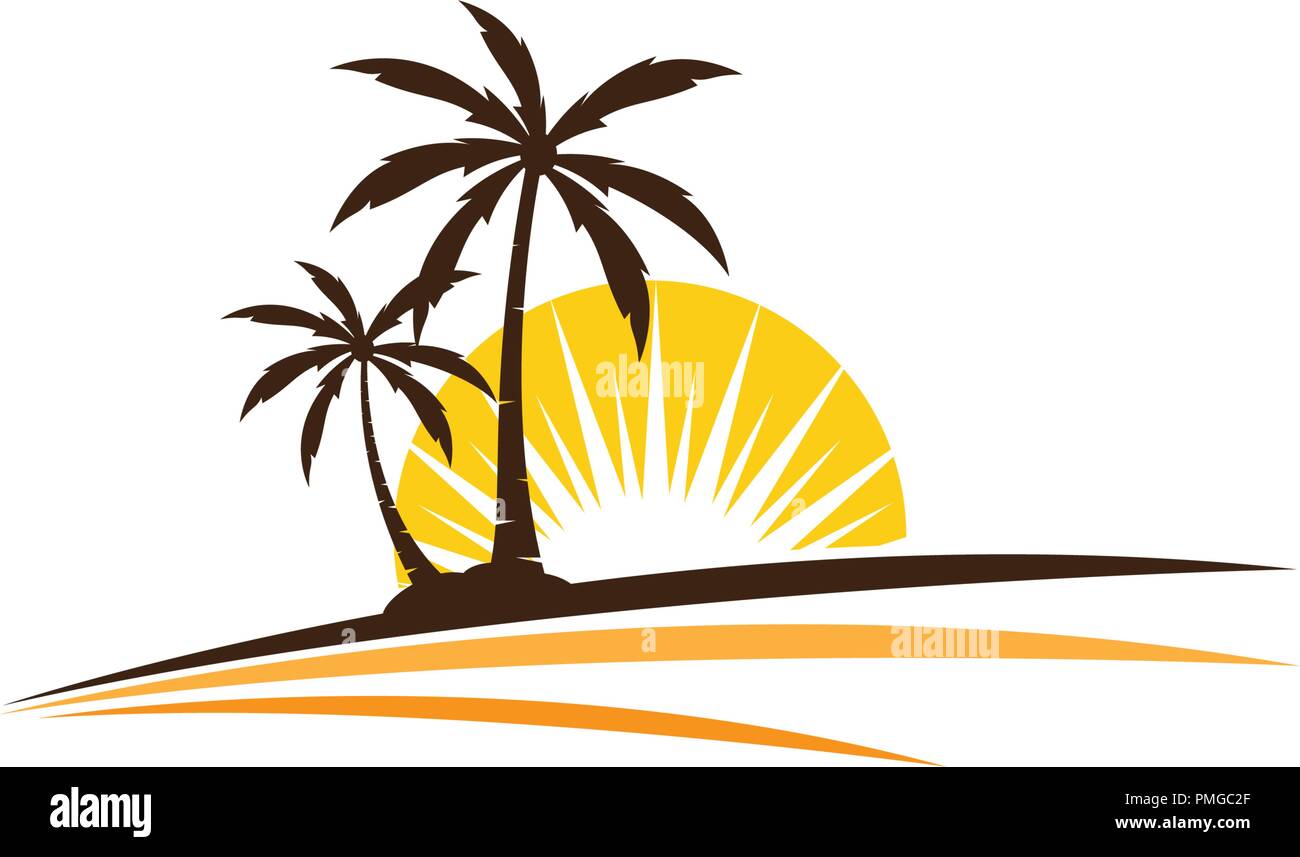 Palm tree summer logo template vector illustration Stock Vector Image ...