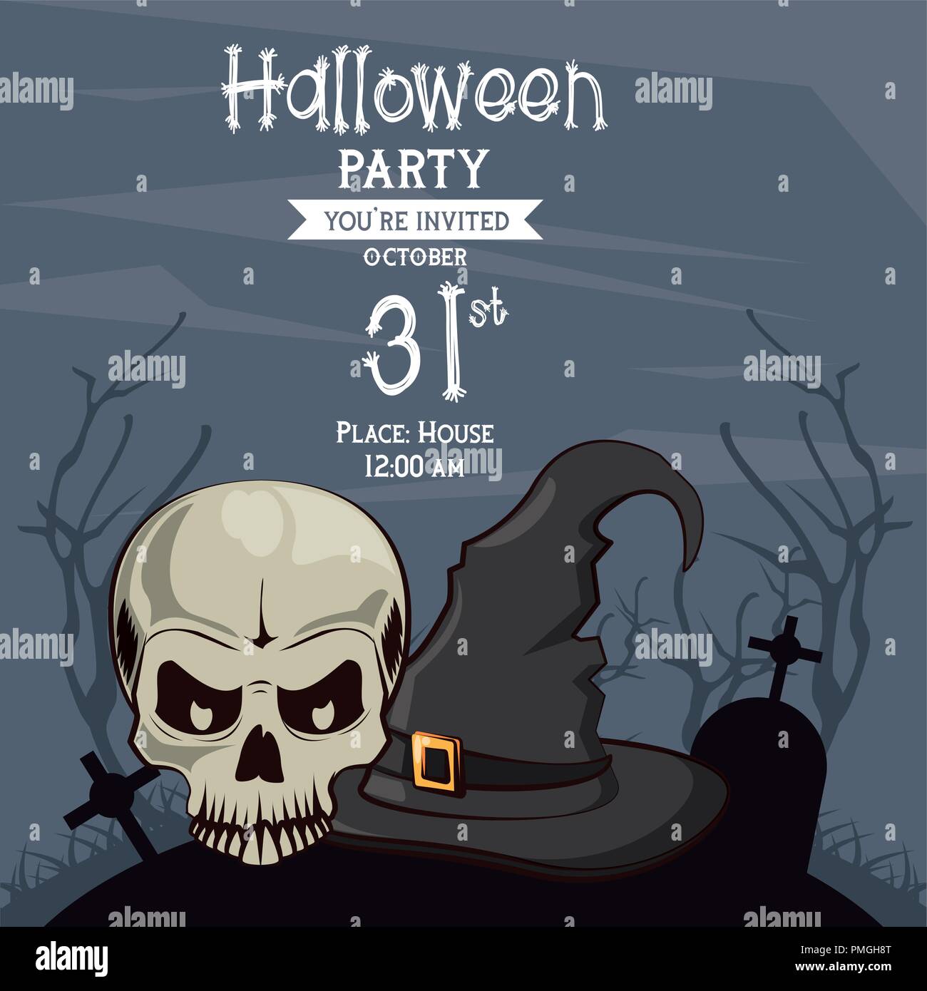 Halloween party invitation card Stock Vector Image & Art - Alamy