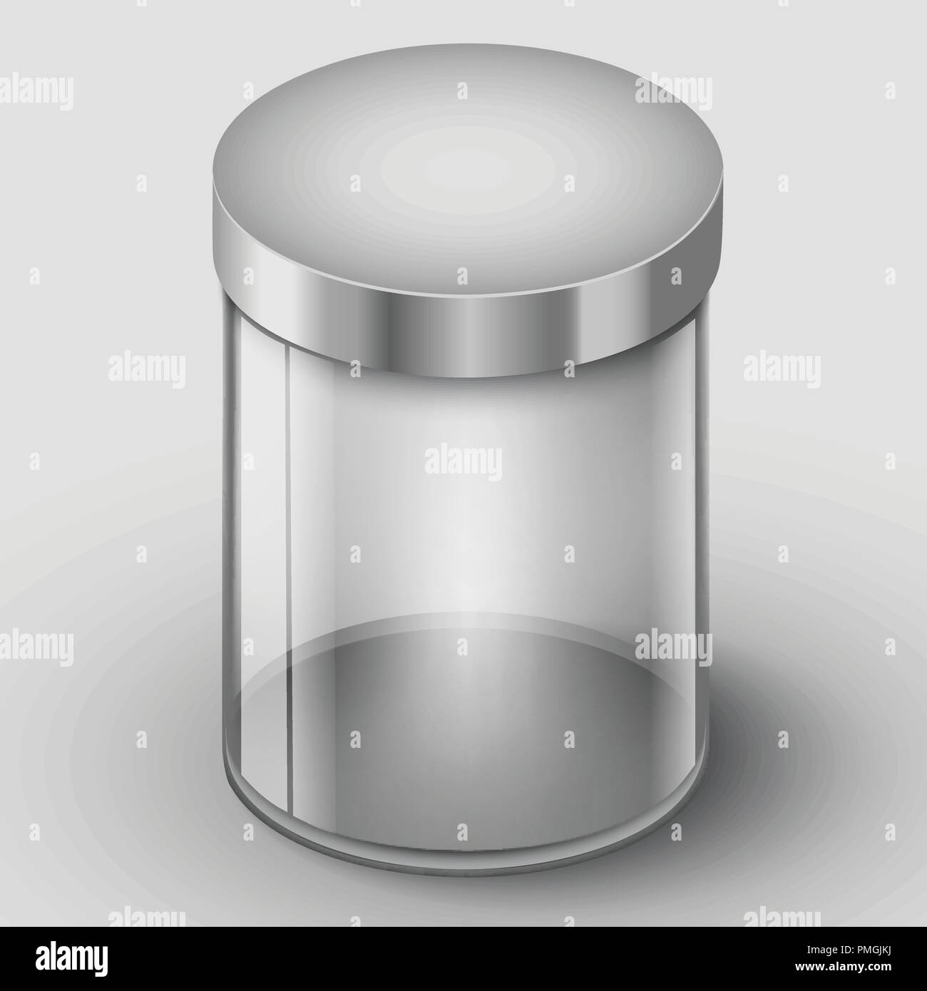 Empty transparent glass cylinder 3d showcase isolated vector ...